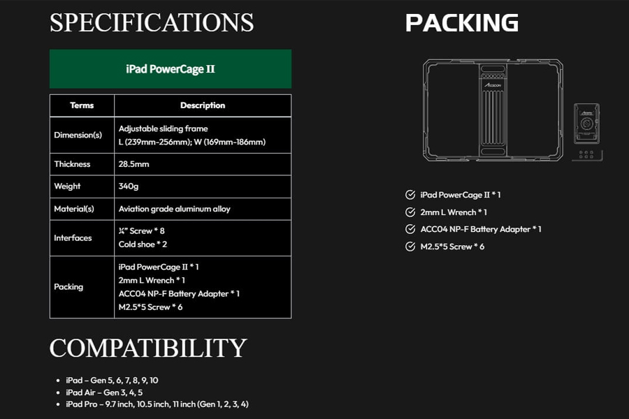Accsoon - iPad PowerCage II